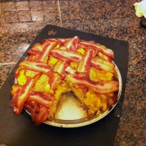 Colby Jack Mac and Cheese Pie With a Bacon Crust - DudeFoods.com - Food ...