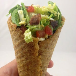 Cobb Salad in a Crouton Cone - DudeFoods.com - Food Recipes & Videos
