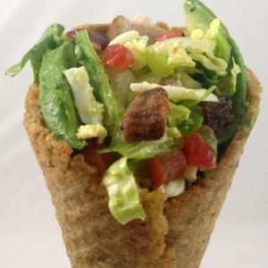 Cobb Salad in a Crouton Cone - DudeFoods.com - Food Recipes & Videos