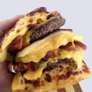 The Bread Cheese Bacon Double Cheeseburger - DudeFoods.com - Food ...