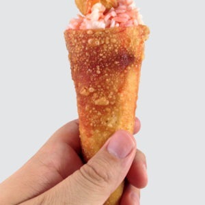 Sweet and Sour Chicken in a Wonton Cone - DudeFoods.com - Food Recipes ...