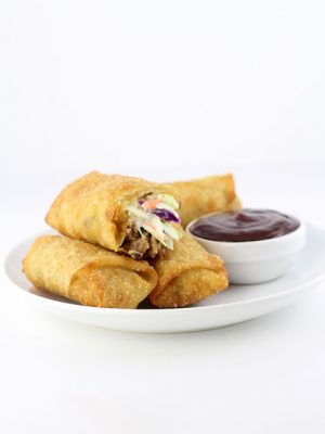 Rib Meat and Coleslaw Egg Rolls - DudeFoods.com - Food Recipes & Videos