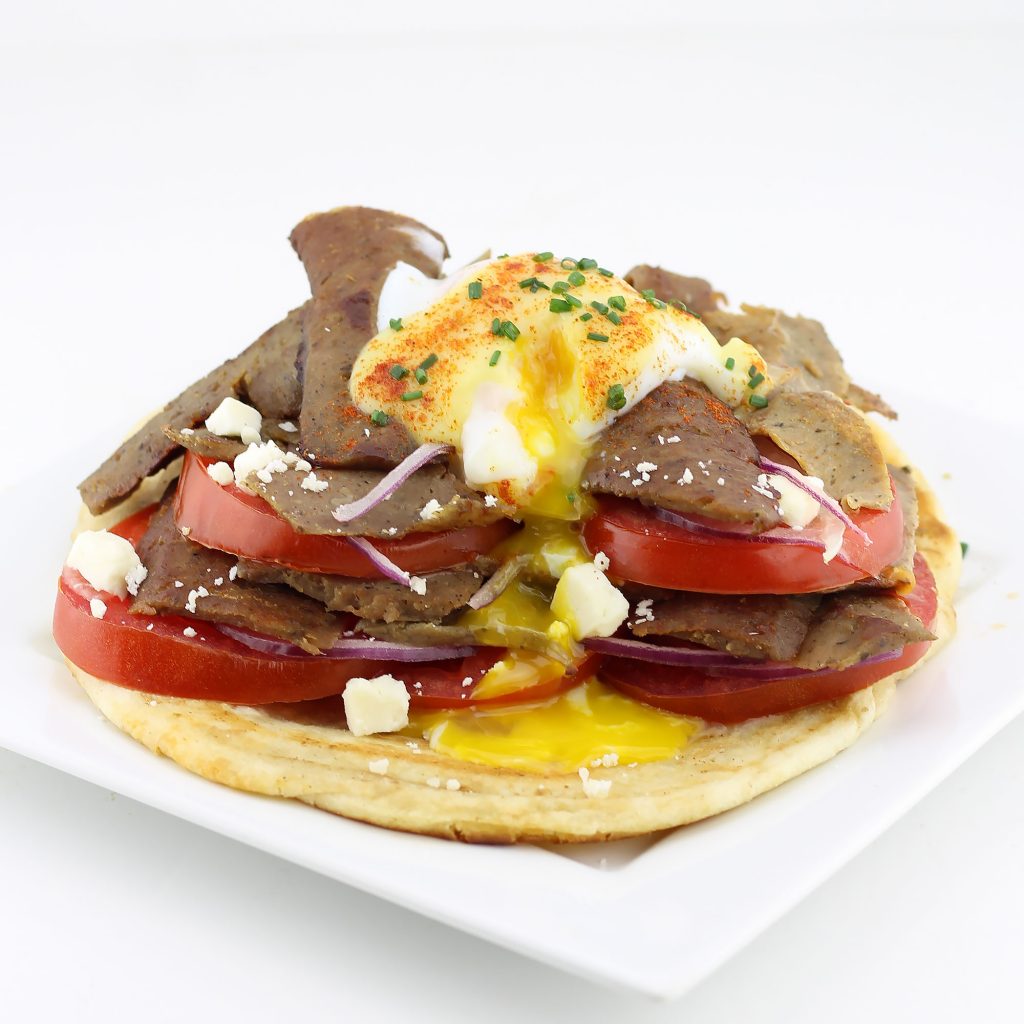 The Gyro Eggs Benedict - DudeFoods.com - Food Recipes & Videos