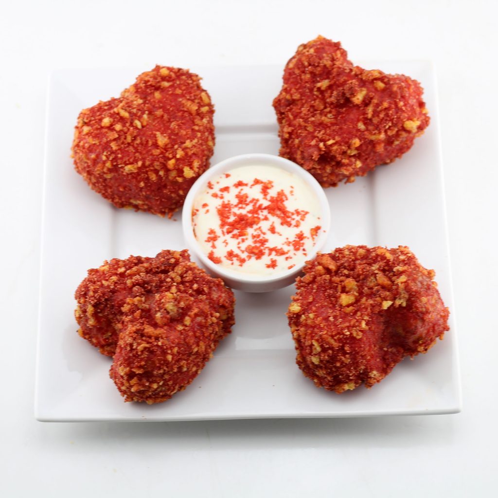 Deep Fried Flamin Hot Cheetos Breaded Macaroni And Cheese Hearts