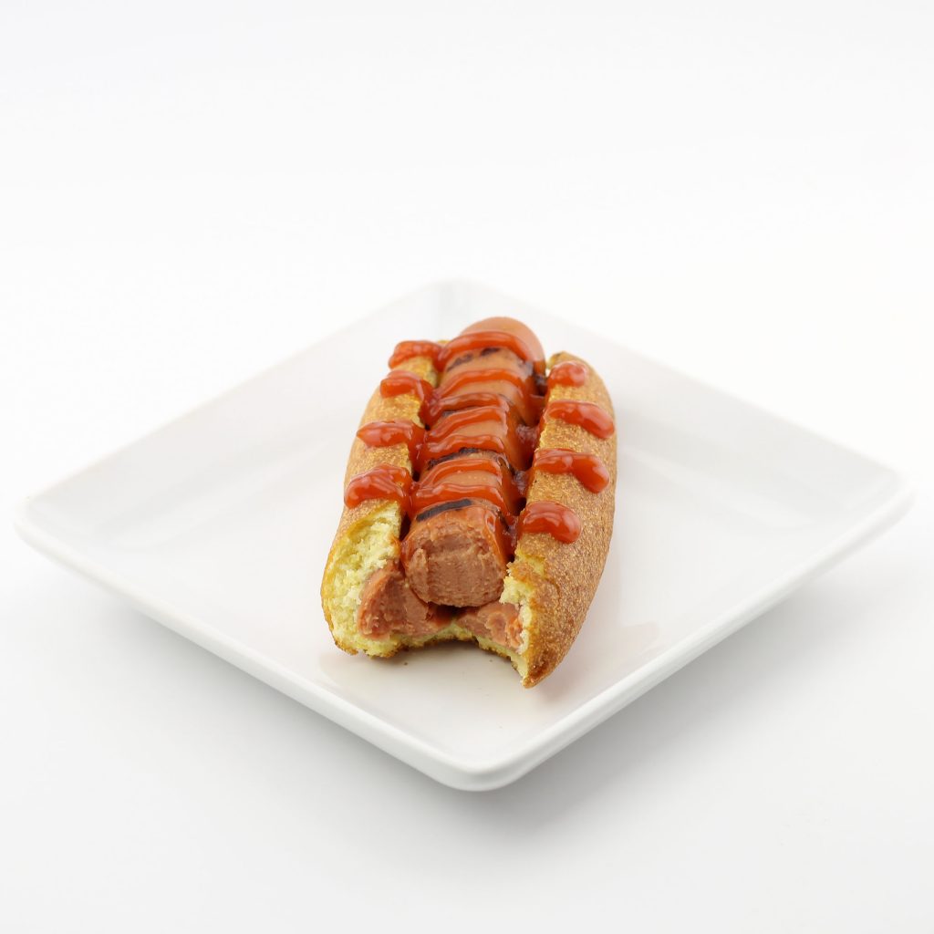 The Corn Dog Bun Hot Dog - DudeFoods.com - Food Recipes & Videos