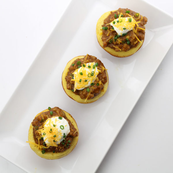 Chili in Edible Cornbread Bowls - DudeFoods.com - Food Recipes & Videos