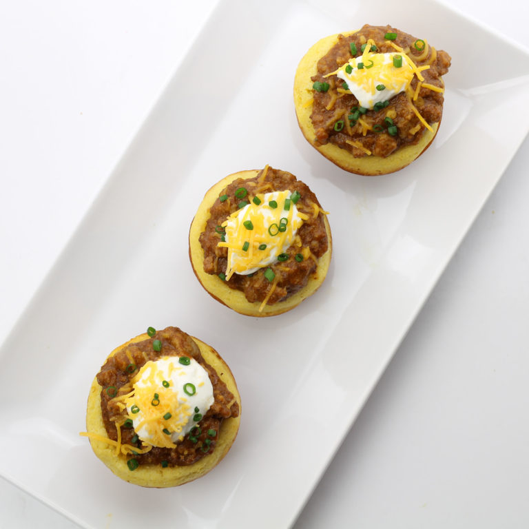 Chili in Edible Cornbread Bowls - DudeFoods.com - Food Recipes & Videos