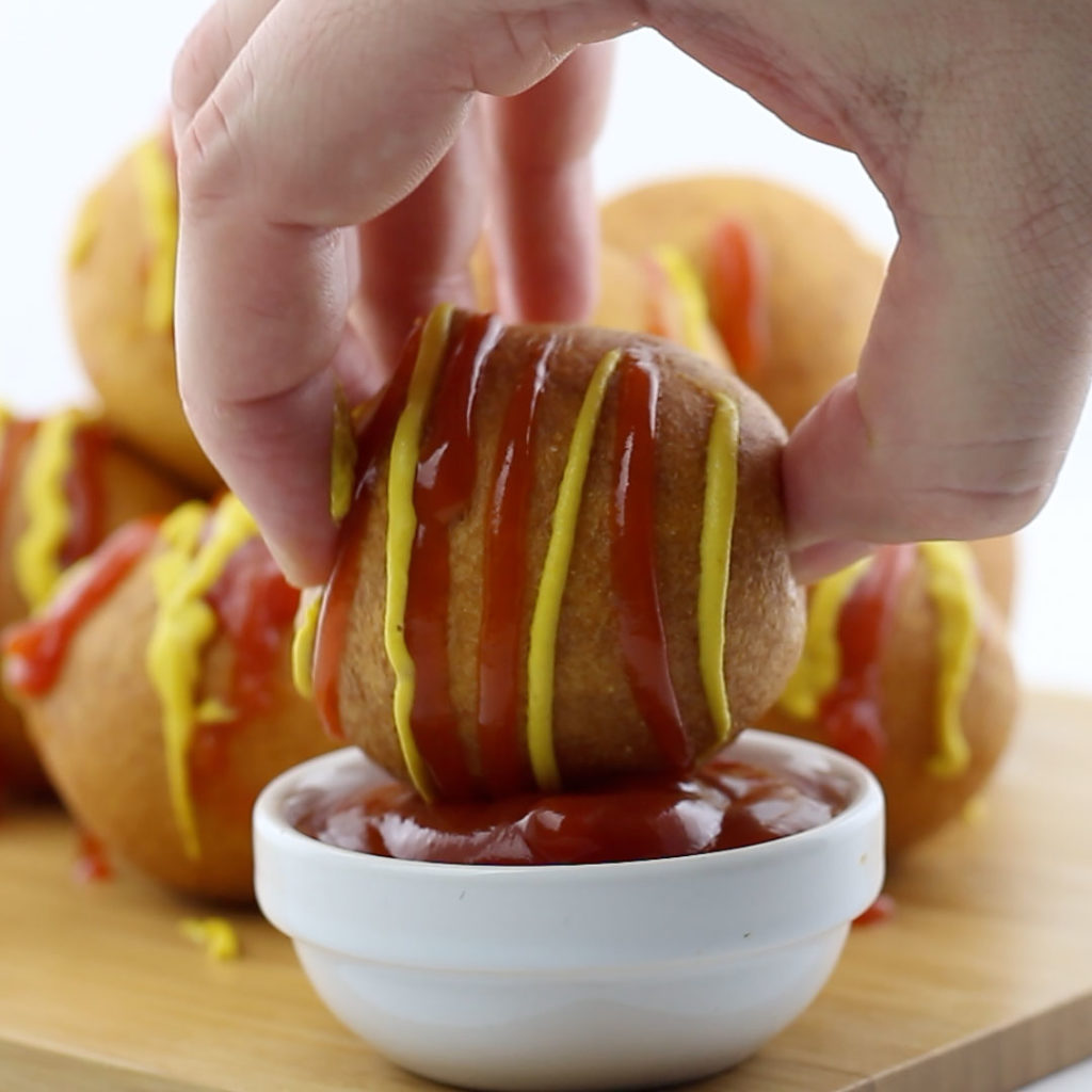 Corn Dog Breaded Hard Boiled Eggs - DudeFoods.com - Food Recipes & Videos
