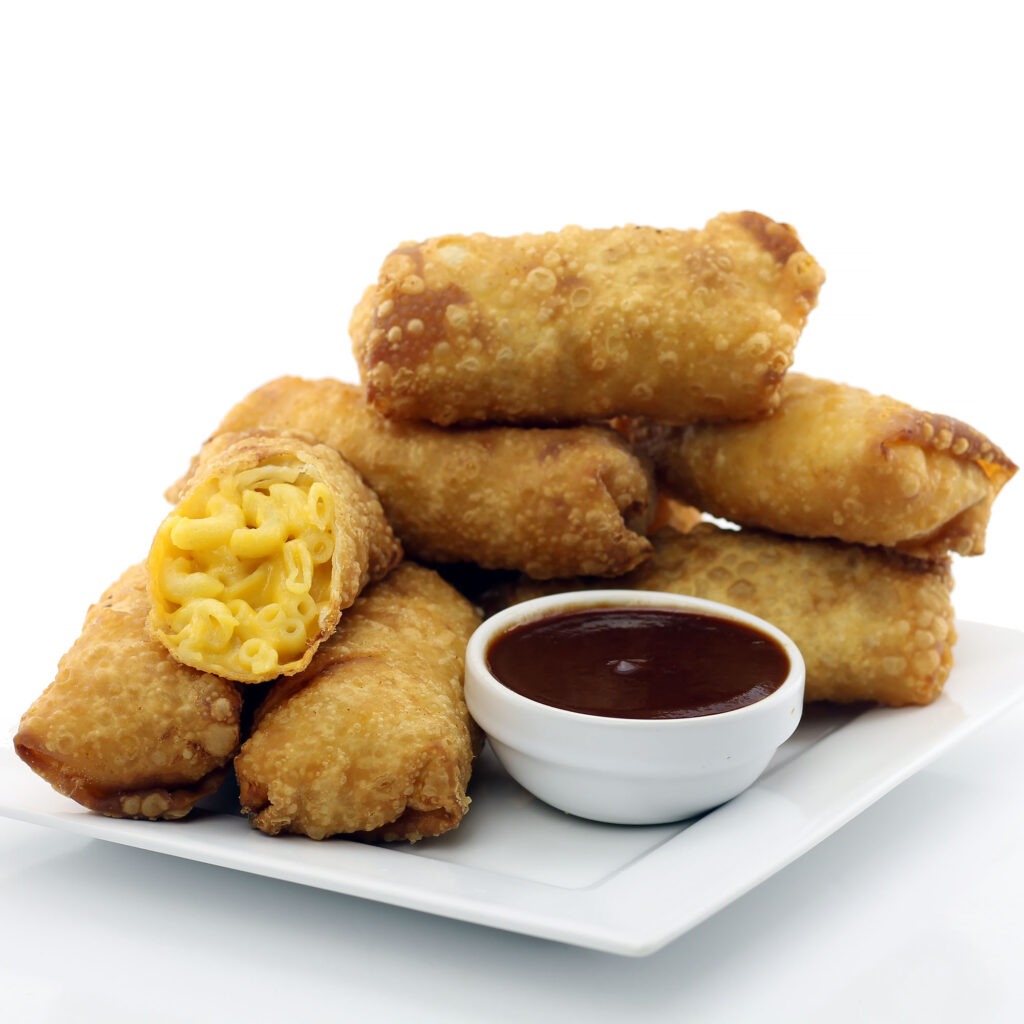 Macaroni and Cheese Egg Rolls - DudeFoods.com - Food Recipes & Videos