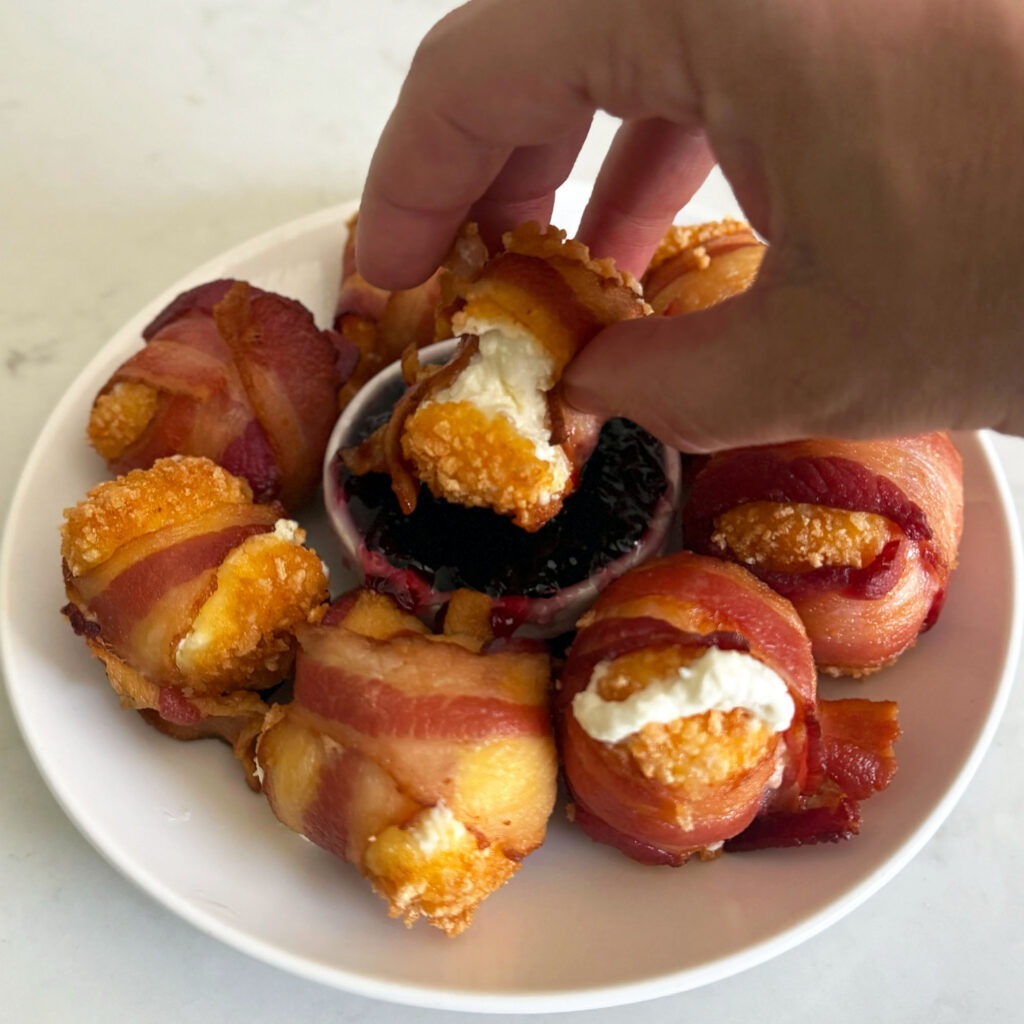 Deep Fried Bacon Wrapped Cream Cheese Bites - DudeFoods.com - Food ...